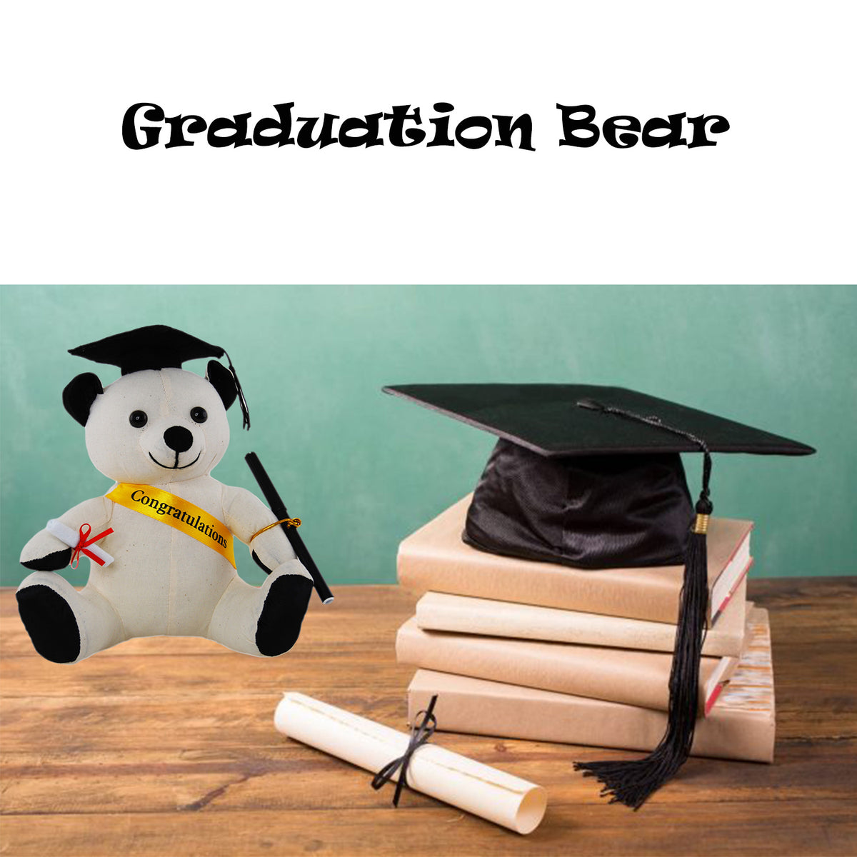 Congratulations Graduation Autograph Bear With Pen 22cm – showbagsgalore