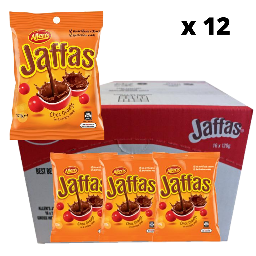 Allens Jaffas 120g - 12 Pack – showbagsgalore