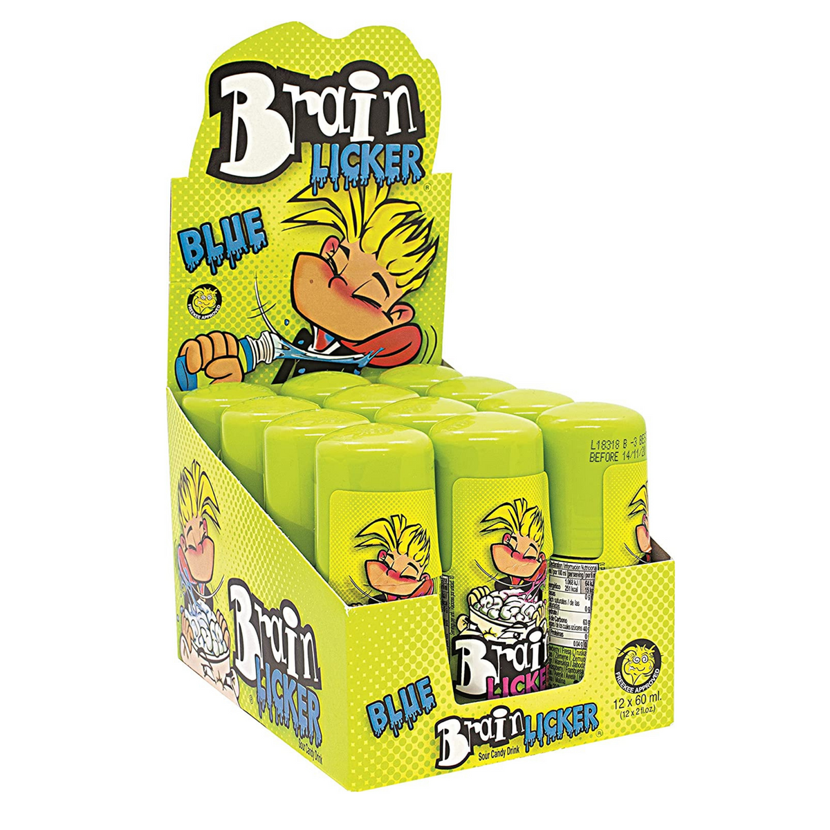Brain Licker 60ml Blue Raspberry - 12 Pack – showbagsgalore