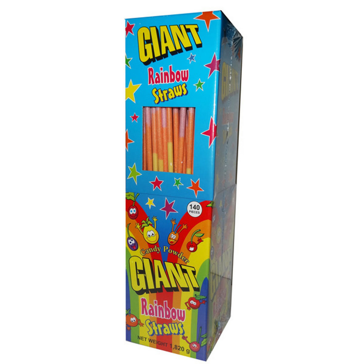 Giant Rainbow Sherbet Straw 13g - 140 Pack – showbagsgalore
