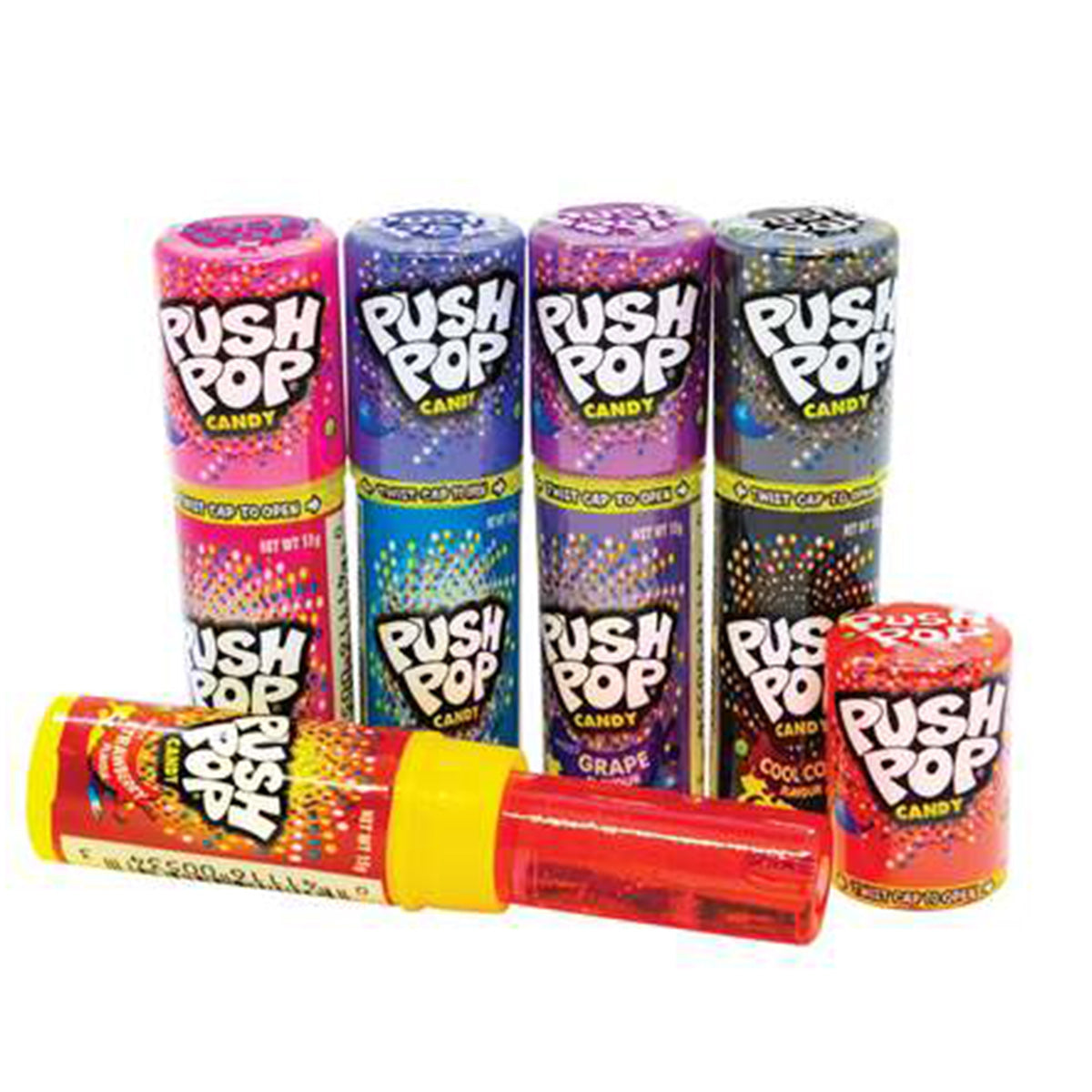 Push Pop Candy 15g - 24 Piece Pack Assorted Flavours – showbagsgalore