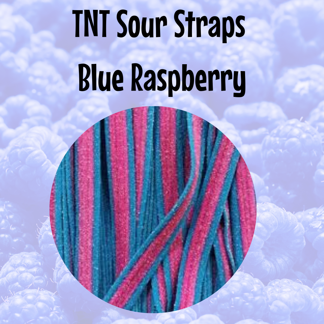 TNT Sour Strap Blue Raspberry 1.4kg - 200 Straps – showbagsgalore