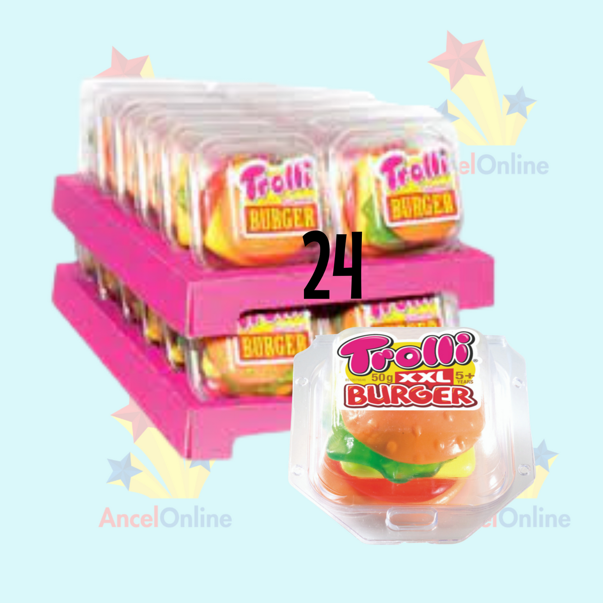Trolli XXL Burger 50g - 24 Piece Pack – showbagsgalore
