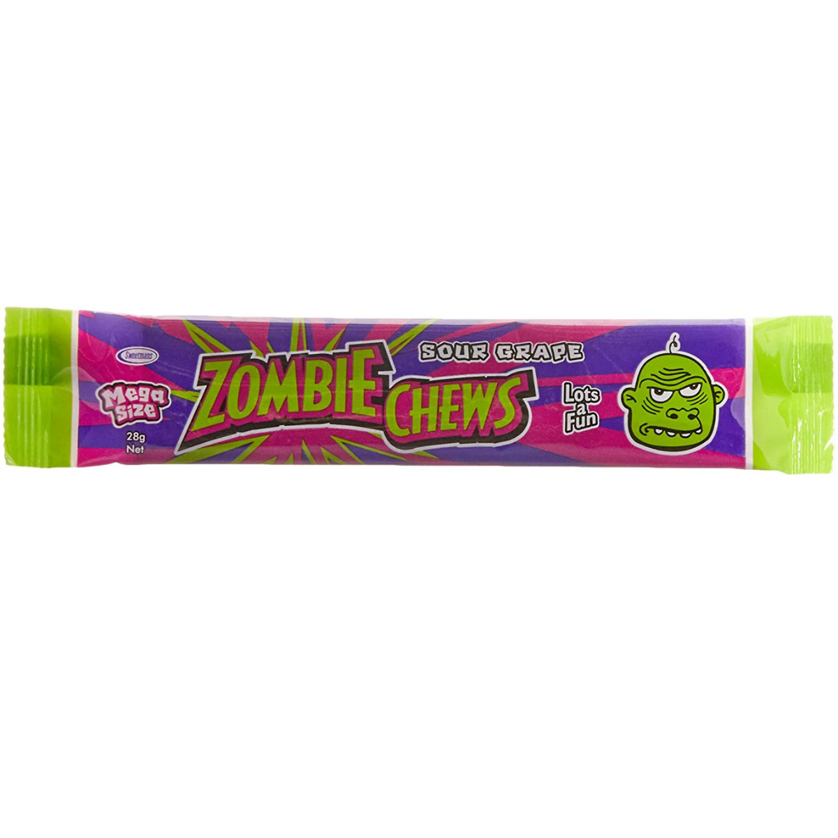 Zombie Chews Sour Grape 28g - 60 Bar Pack – showbagsgalore
